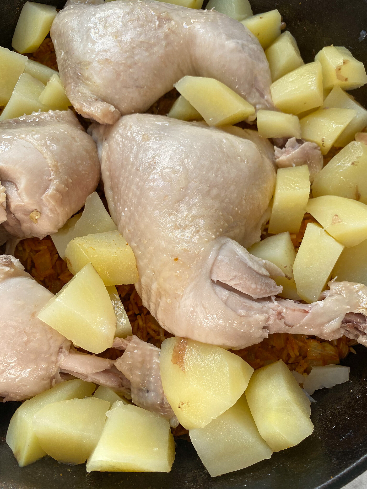 Cast Iron Skillet Chicken, Rice, and Potatoes - Soul&Streusel
