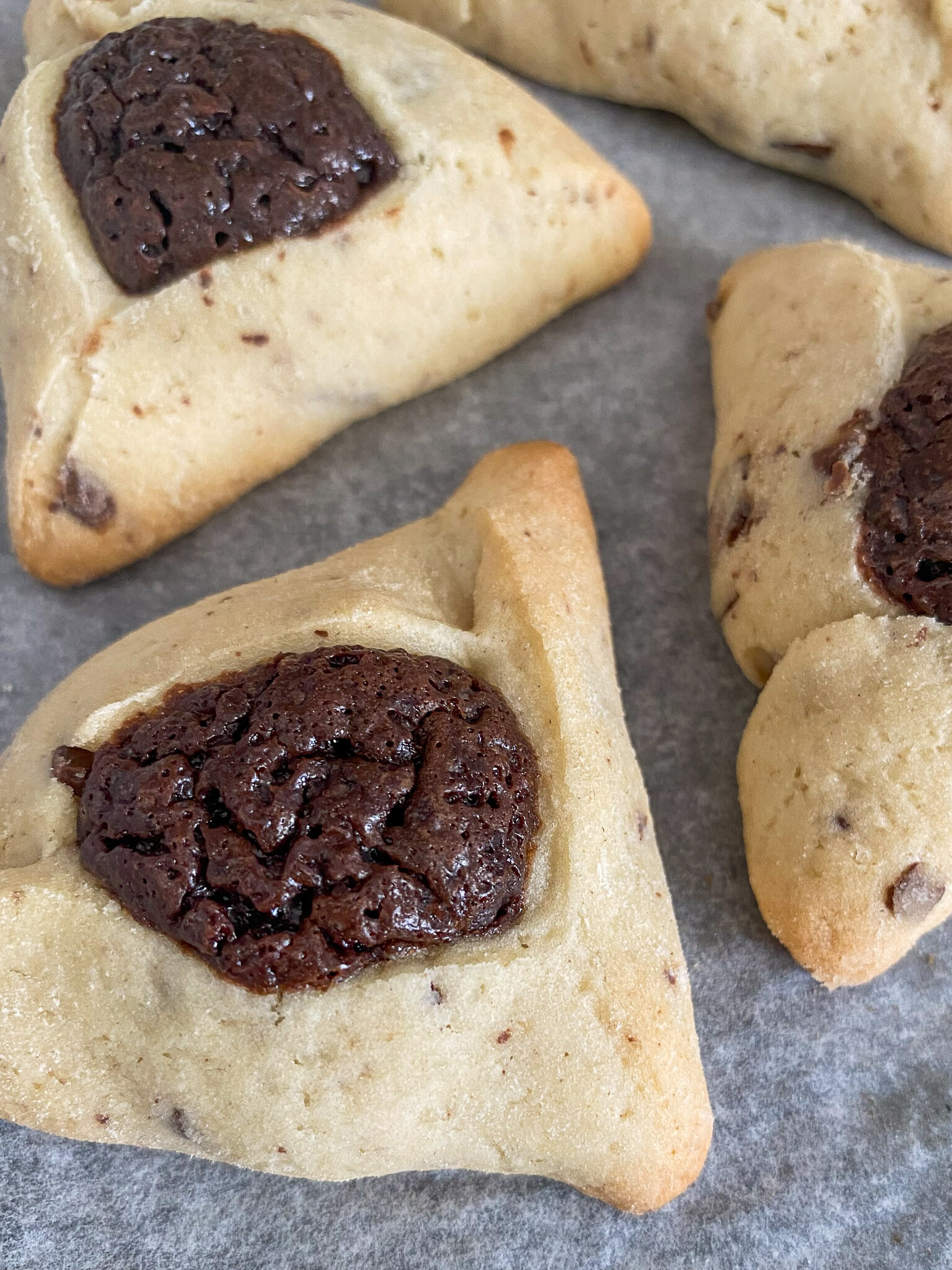 Chocolate Fudge Brownie Hamentashen - Soul&Streusel
